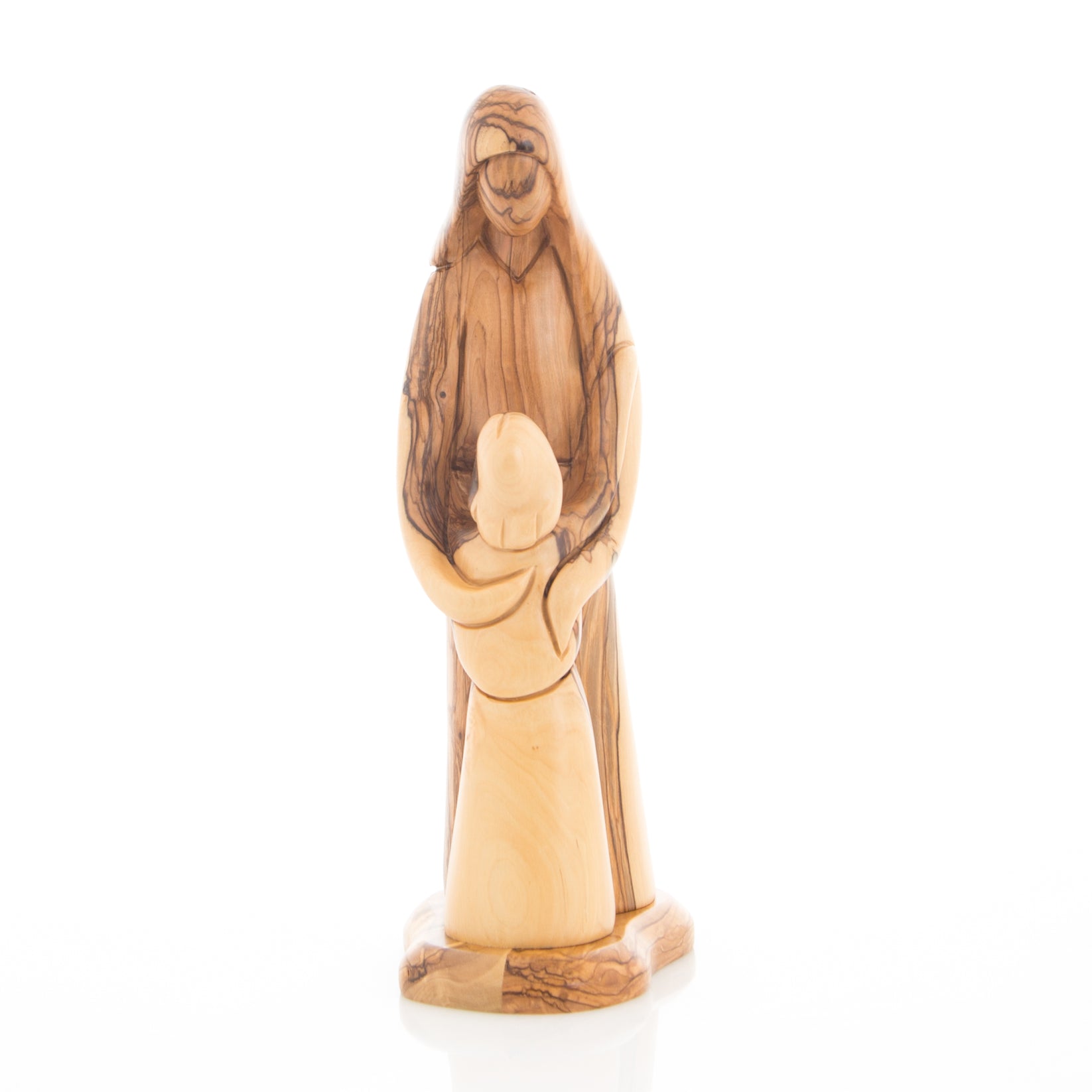 Virgin Mary Hugging Her Son Jesus (Abstract), 11" Carved from the Holy ...