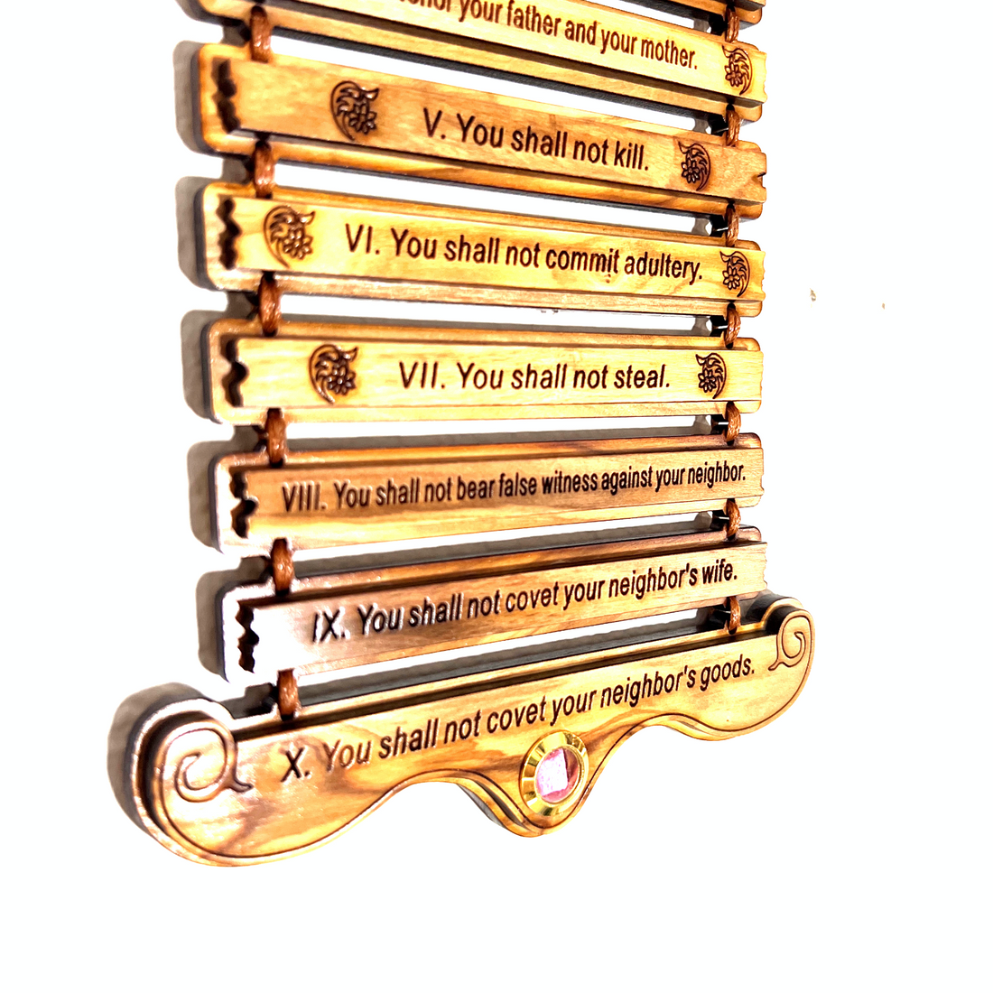 The Ten Commandments Engraved in Olive Wood, Wall Hanging – Bethlehem ...