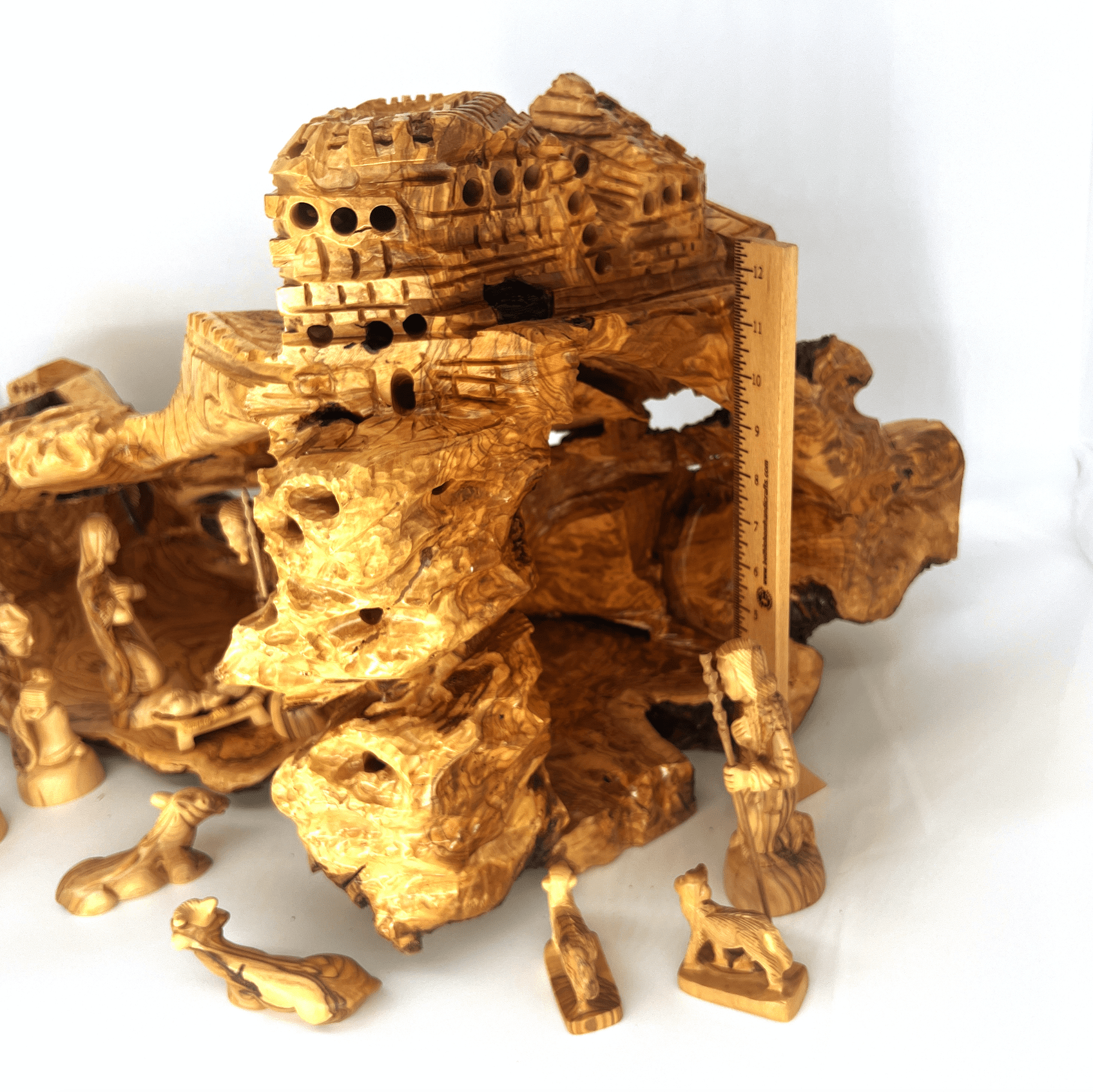 Unique Natural Nativity Scene from Olive Wood in Bethlehem
